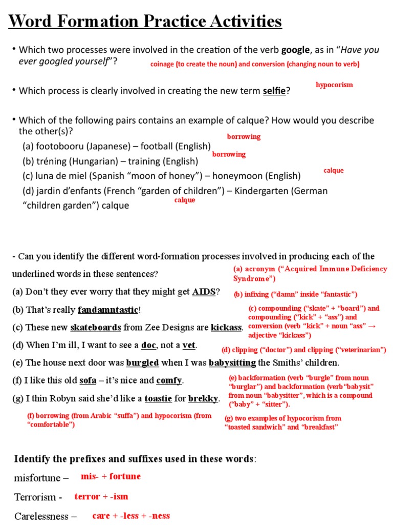 Morphology Practice | PDF