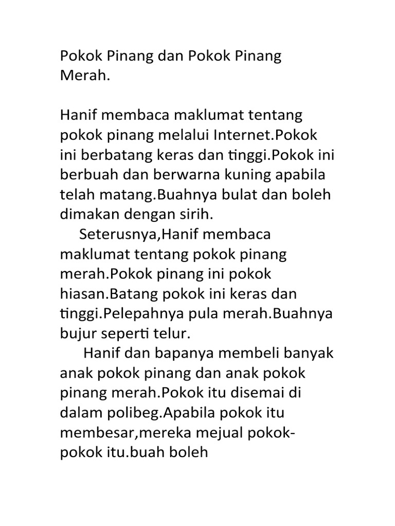 Pokok Pinang Dan Pokok Pinang Merah | PDF