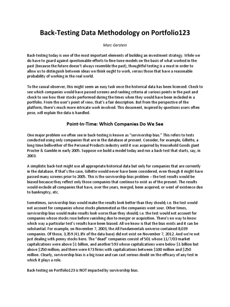 Backtesting Data Methods Pdf