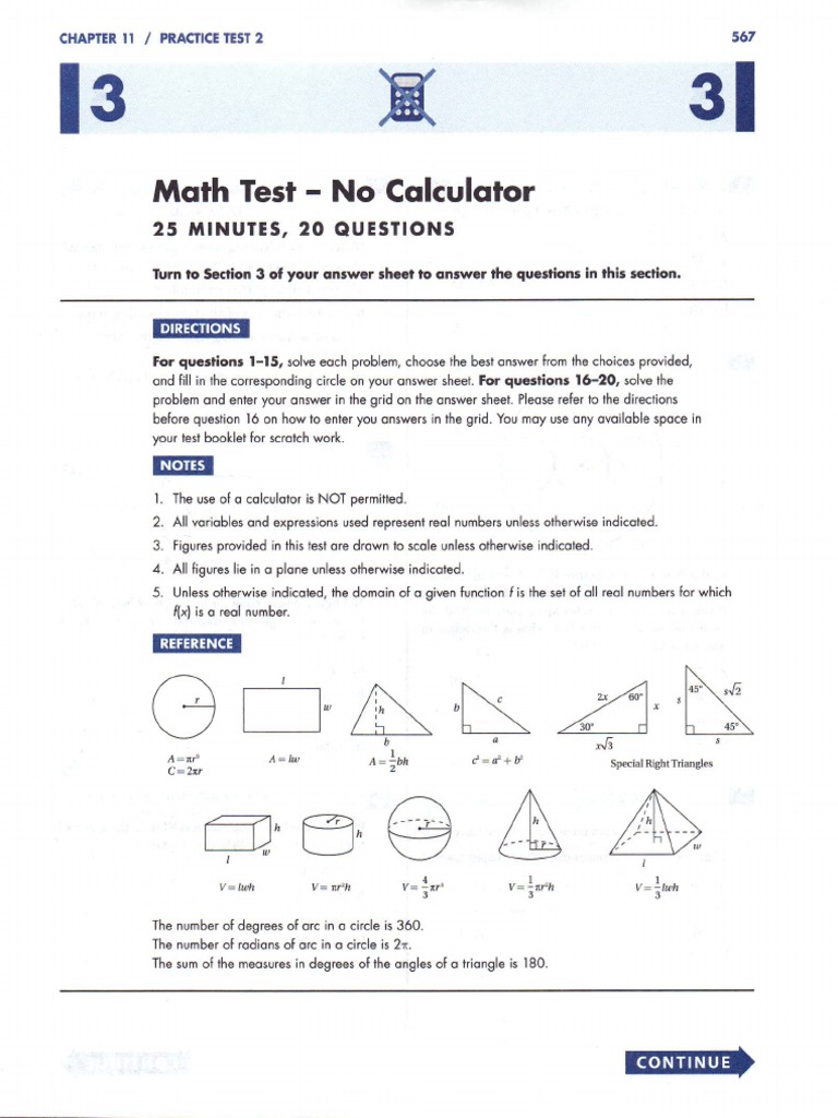23 - Practice Test 2 - Math Pgs. 567 A 582 | PDF