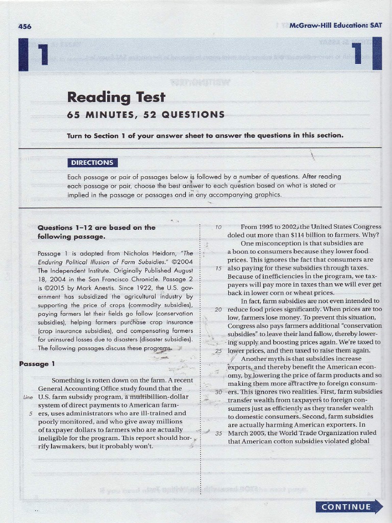 8 - SAT 2016 - Practice Test 1 | PDF