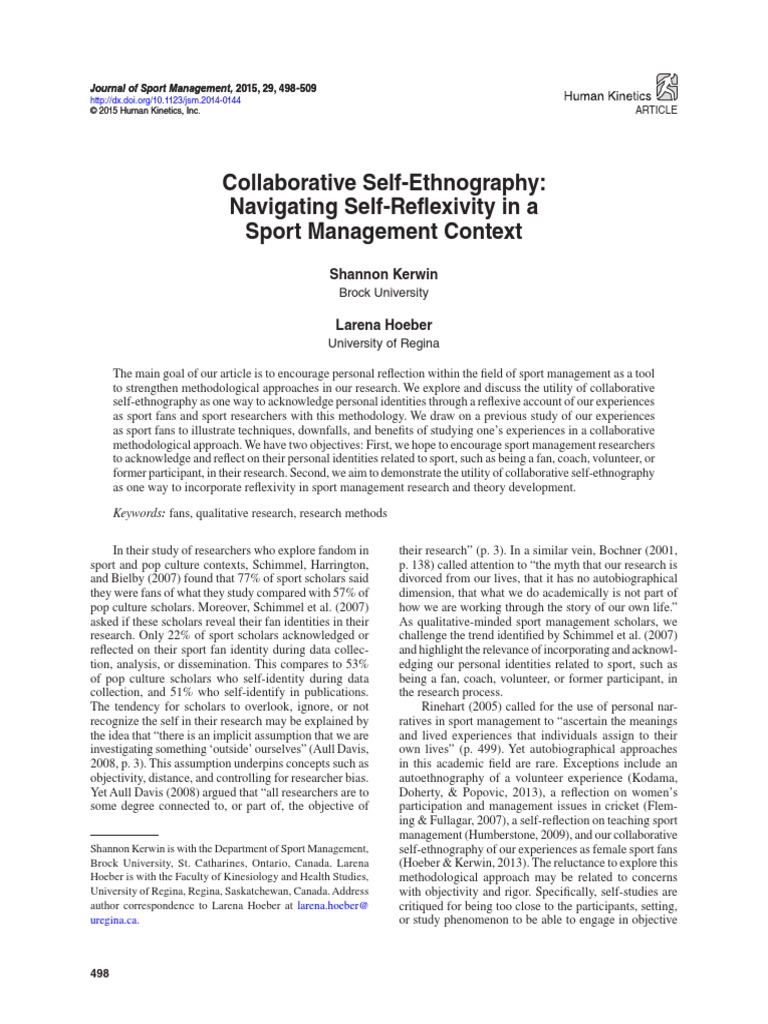 Collaborative Self Ethnography 1 | Download Free PDF | Experience ...