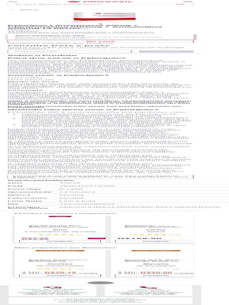 Pyloripac 500mg+500mg+30mg 14 Blisters Preço e P | PDF