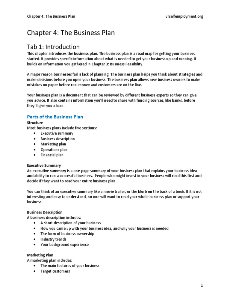 Chapter 4 Business Plan Print Only Version | PDF | Business