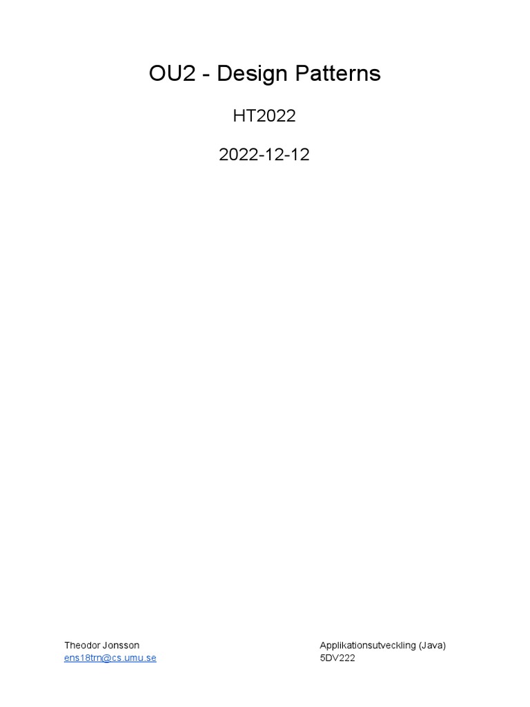 OU2 Design Patterns | PDF