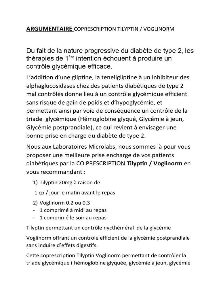 Argumentaire Tilyptin Voglinorm2 | PDF | Développement personnel | Sciences et mathématiques