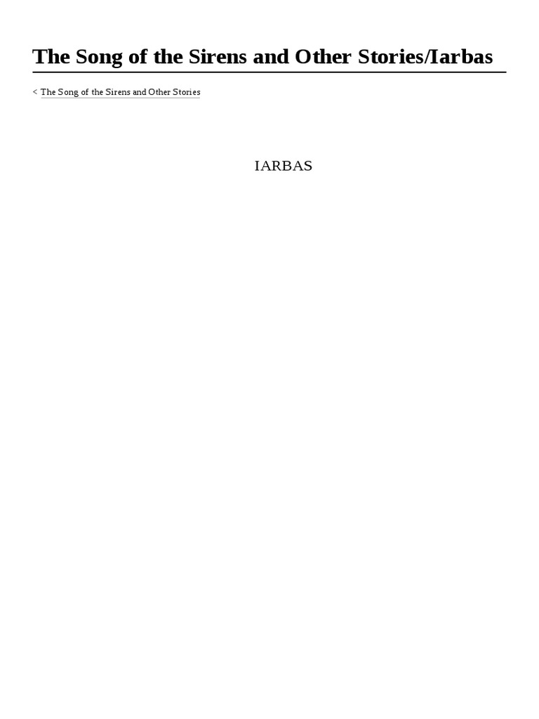 The Song of The Sirens and Other Stories Iarbas | PDF