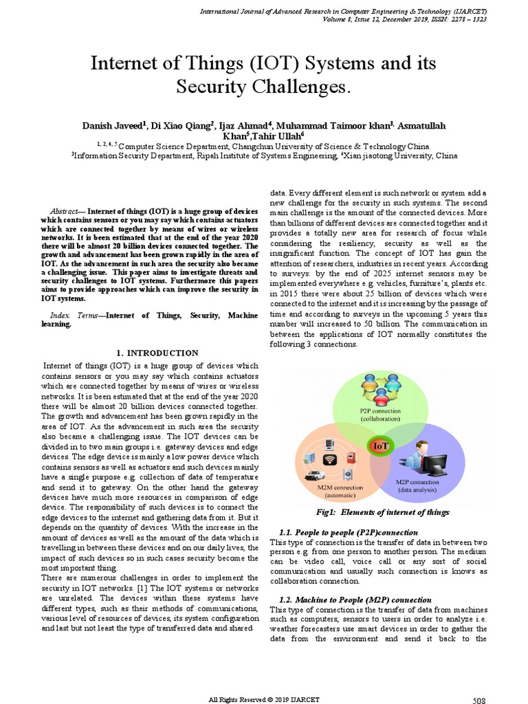 Internet of Things IOT Systems and Its S | PDF