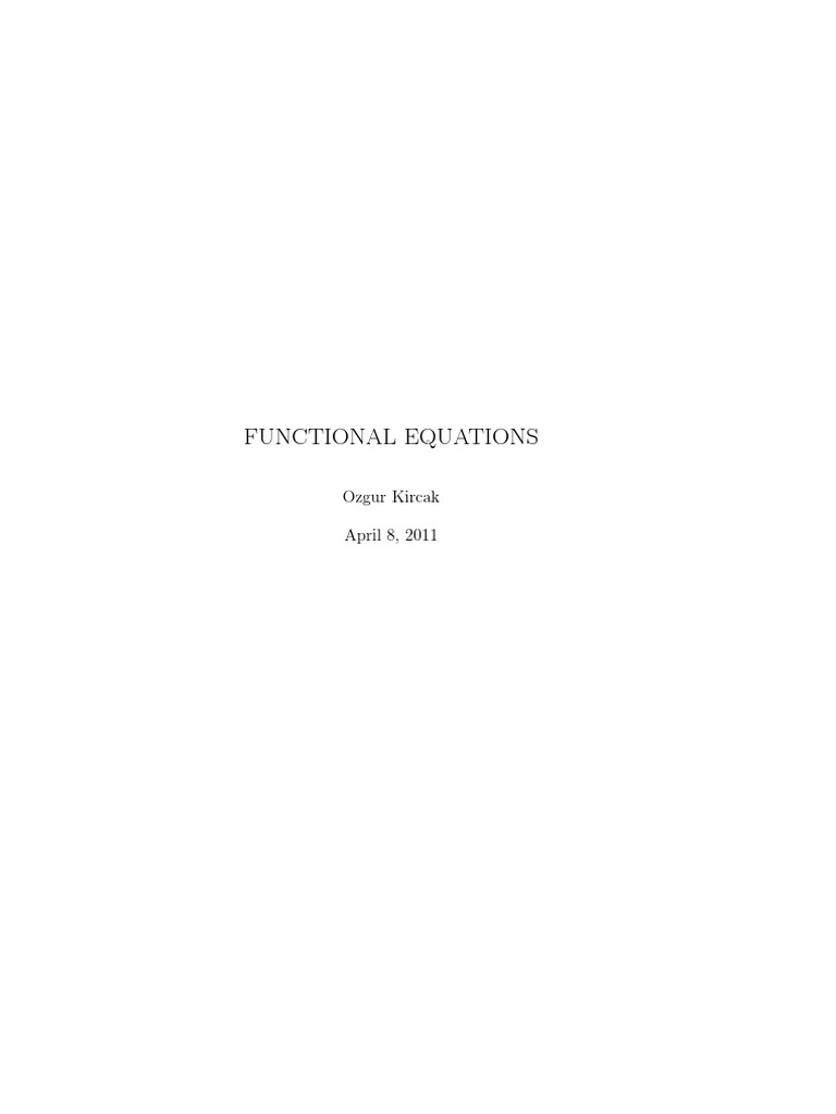 Functional Equations Book | PDF