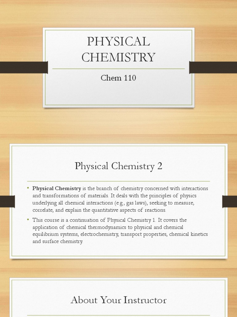 W01 Physical Chemistry | PDF