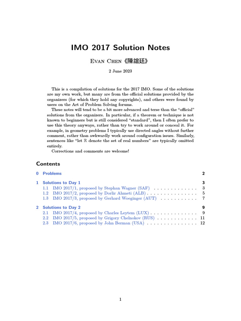 IMO 2017 Notes | PDF