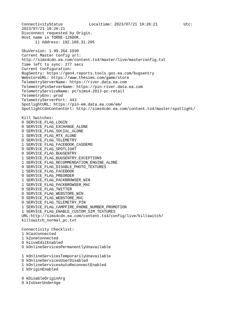 Connection Status | PDF