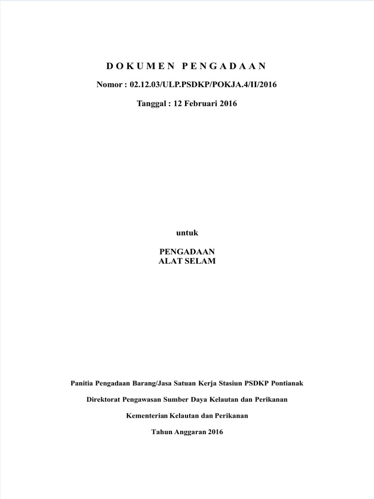 Dokumen - Tips Dokumen Pengadaan Alat Selampdf | PDF