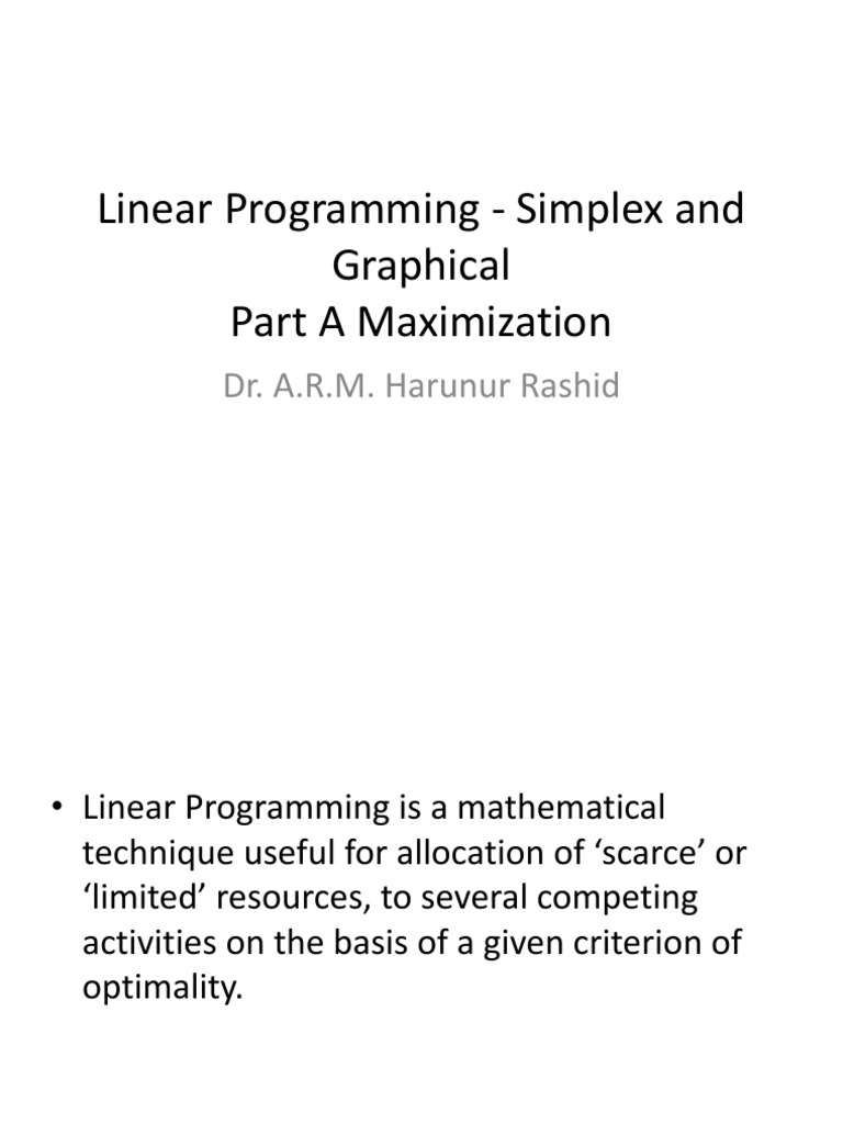 2 LP Simplex Max Add 2023 030123 | PDF | Linear Programming ...