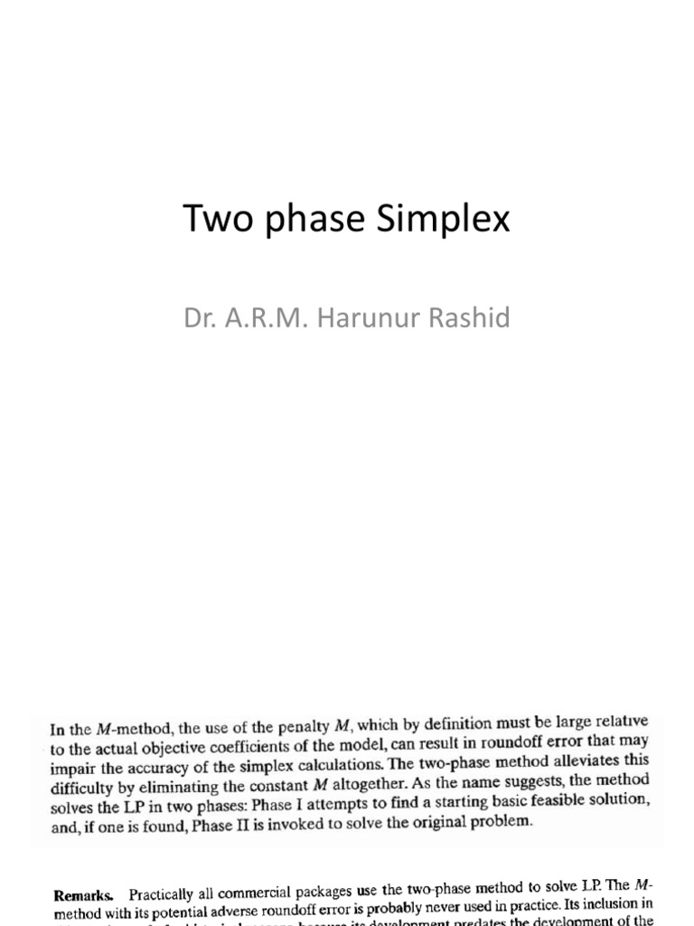 5 Two Phase Simplex 2023 UP D | PDF