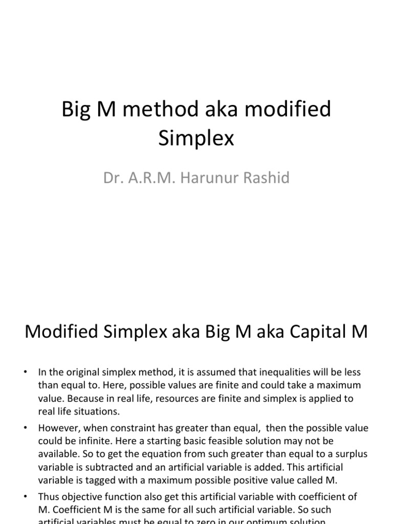 4 Big M Method Min N Max Up Cross 2023 | PDF | Mathematical Optimization | Theoretical Computer ...