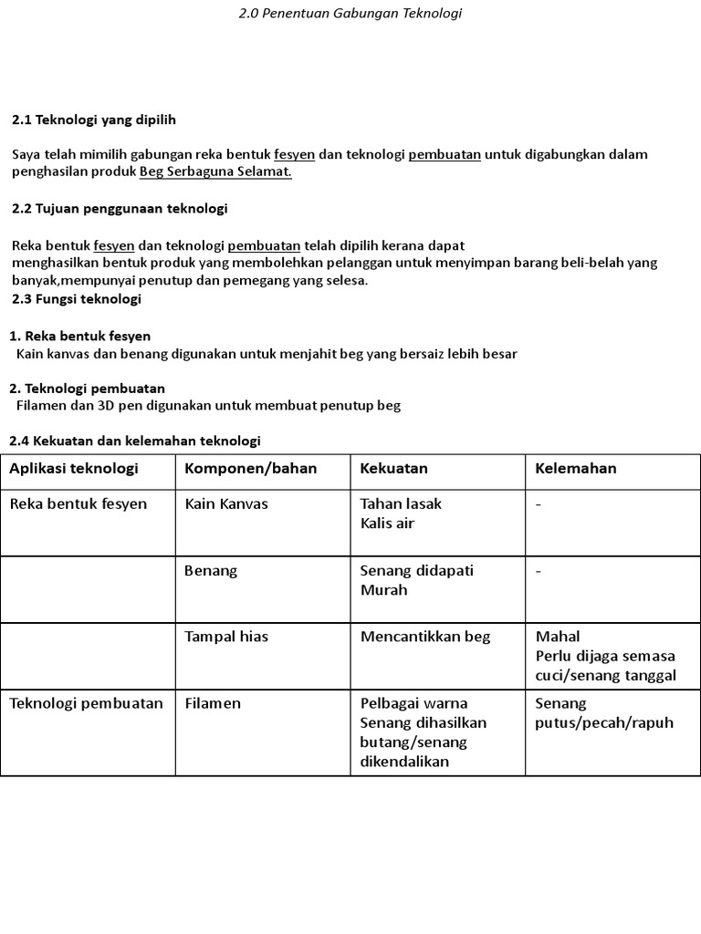 Penentuan Gabungan Teknologi | PDF