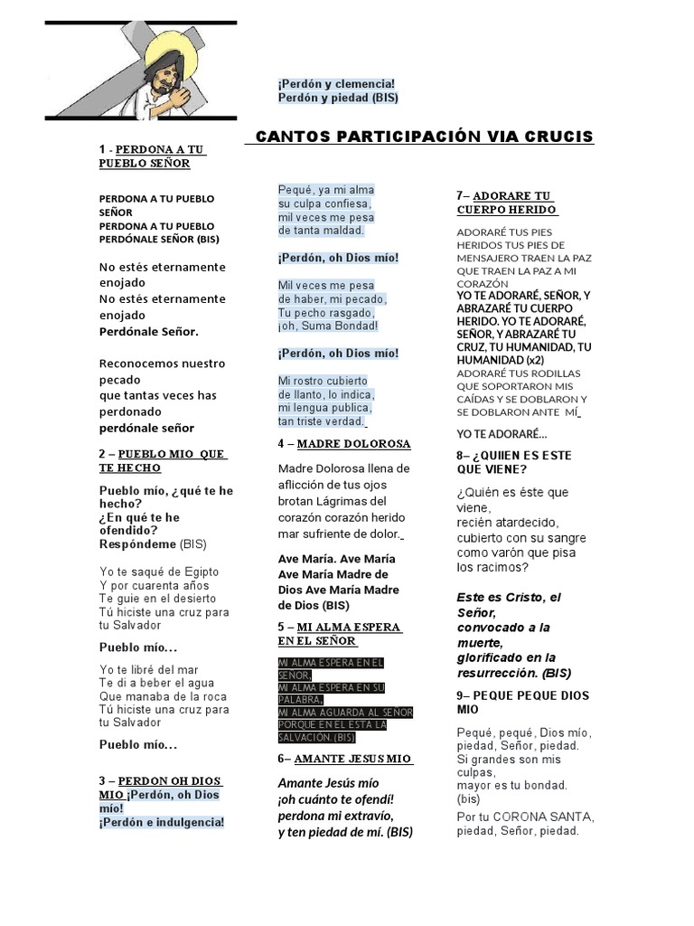 Cantos Via Crucis | PDF | Perdón | Jesús
