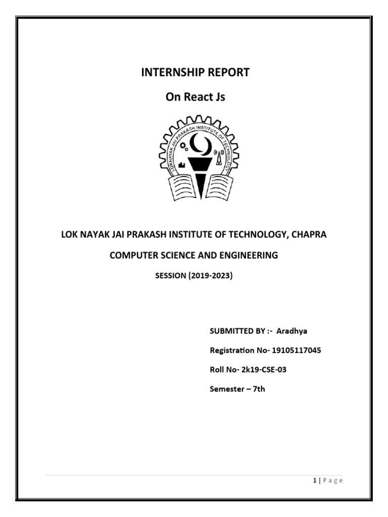 INTERNSHIP REPORT - Aradhya | PDF | Software Engineering | Information ...