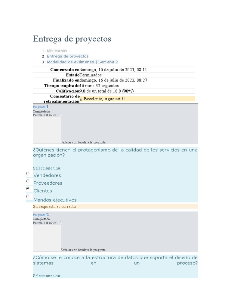 Entrega de Proyectos | PDF
