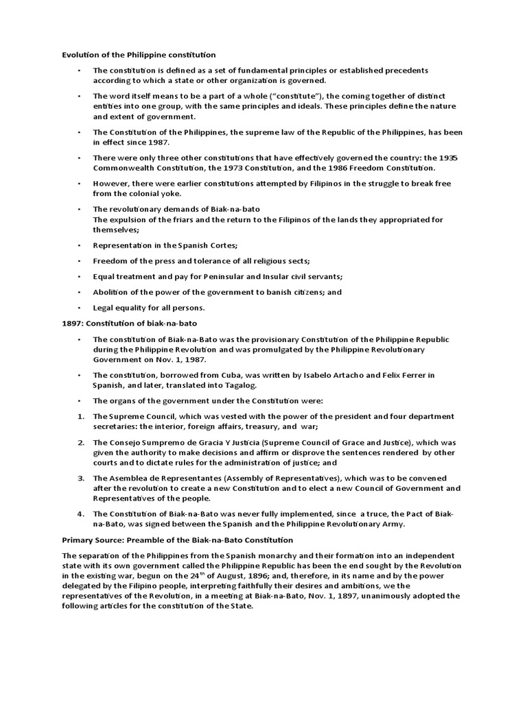 Philippine Constitution Evolution Overview | PDF | Philippines | Justice