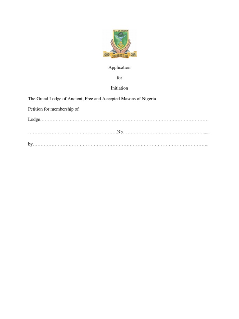 GLN Initiation Form | PDF | Freemasonry | Masonic Lodge