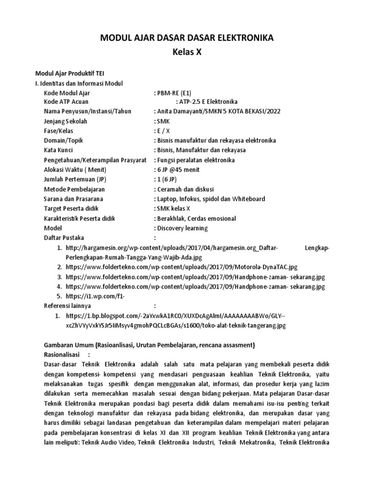 3.modul Ajar Dasar Dasar Elektronika | PDF