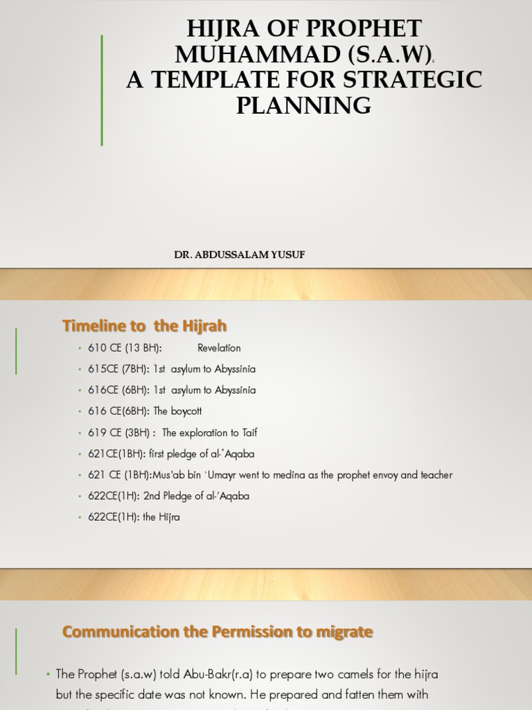 Hijrah and Strategic Planning | PDF