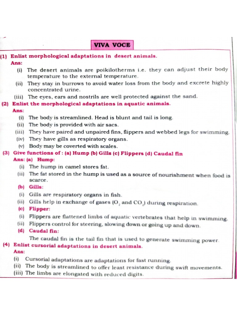 Study of Xeric and Aquatic Animals, PG No119&120 | PDF