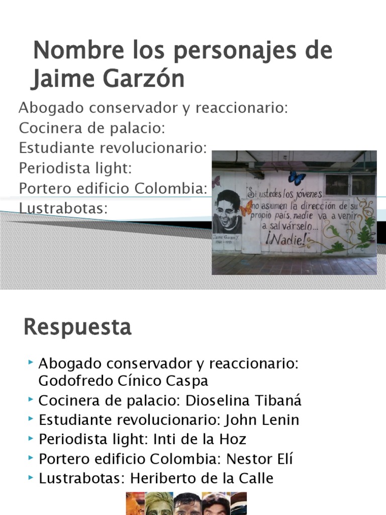 Personajes icónicos de Jaime Garzón | PDF