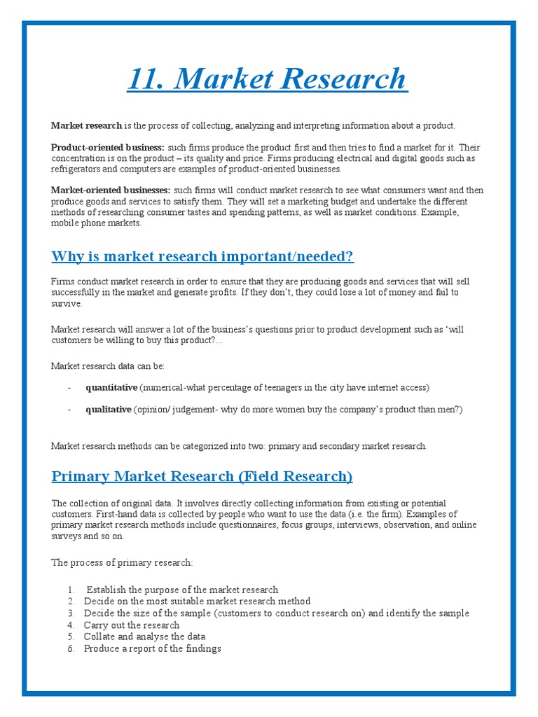 Market Research | PDF | Marketing Research | Survey Methodology