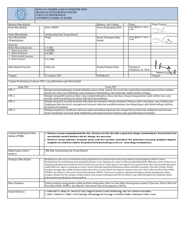 RPS-2021 Anestesi | PDF | Computers