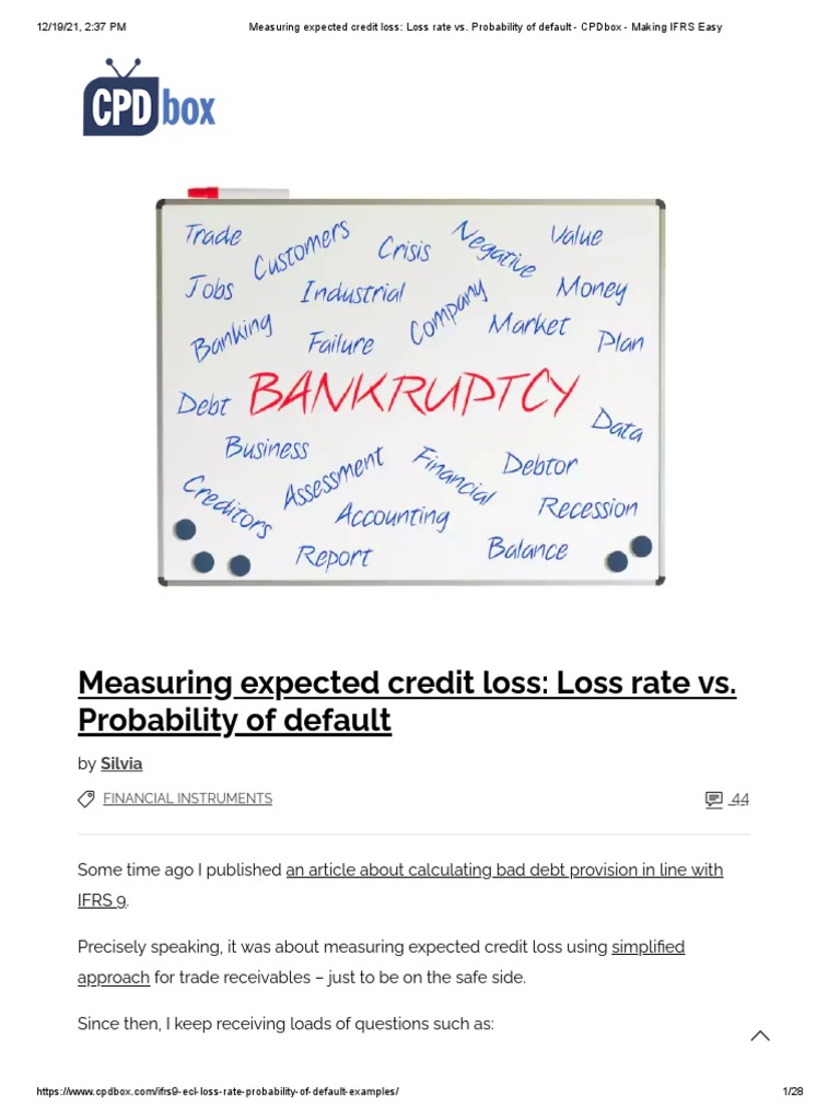 ECL Calculation: Loss Rate vs. PD Method | PDF | Finance & Money Management