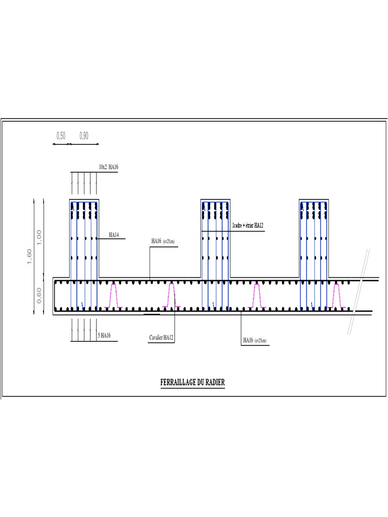 Ferraillage Radier EPC-Model | PDF