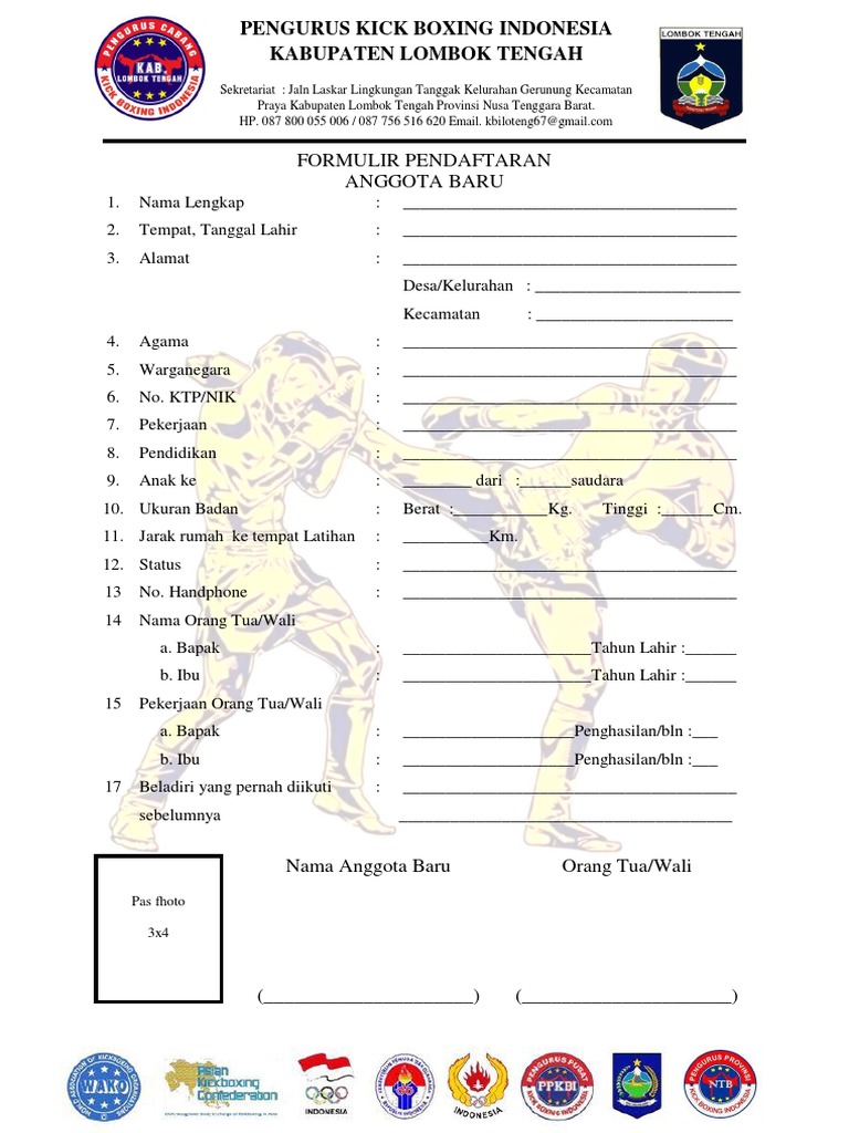 Formulir Pendaftaran Anggota Baru | PDF