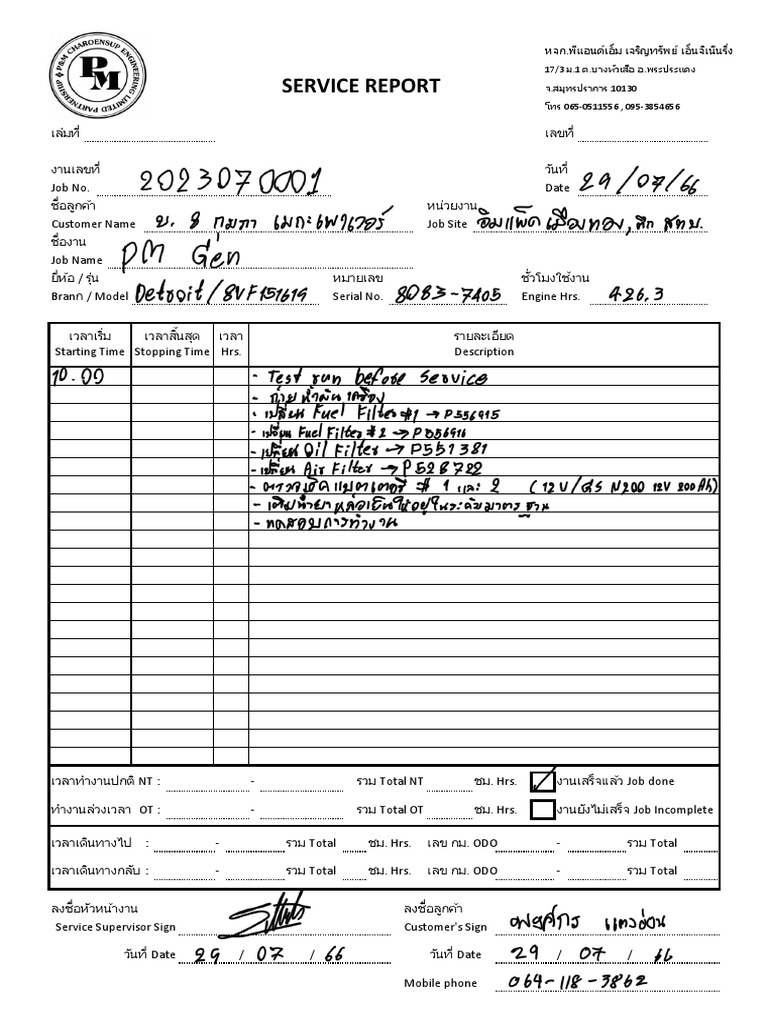 Service Report | PDF