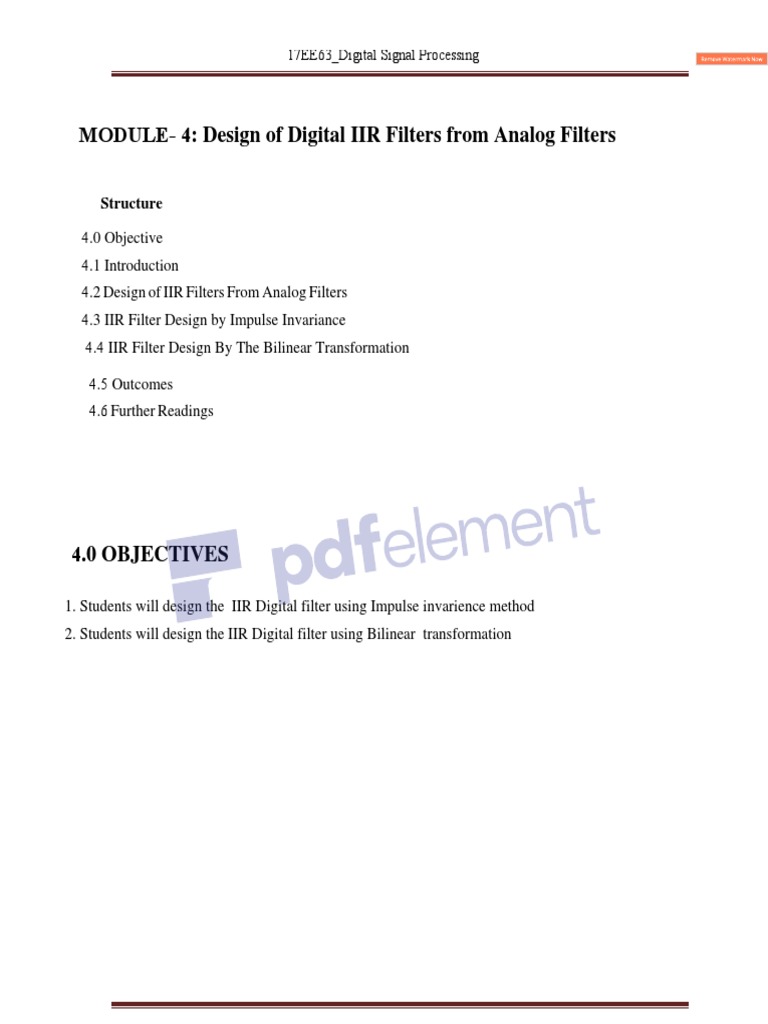 18ee63 DSP Module-4 | PDF | Filter (Signal Processing) | Digital Signal Processing