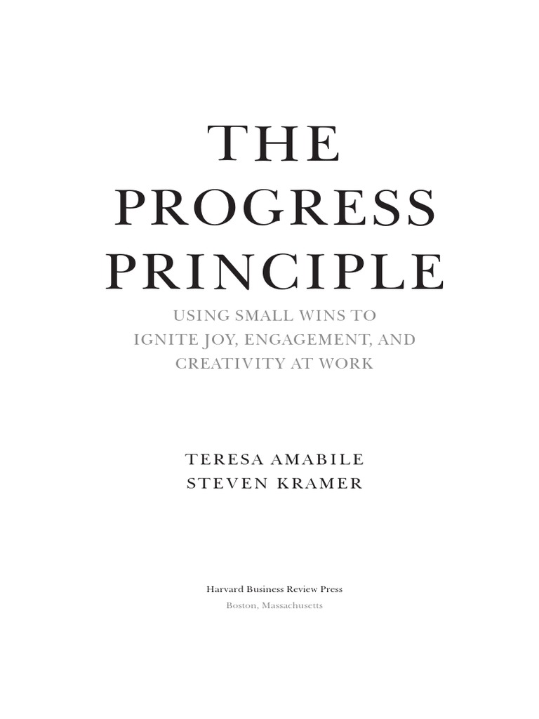 Amabile The Progress Principle Title Page Toc Pdf