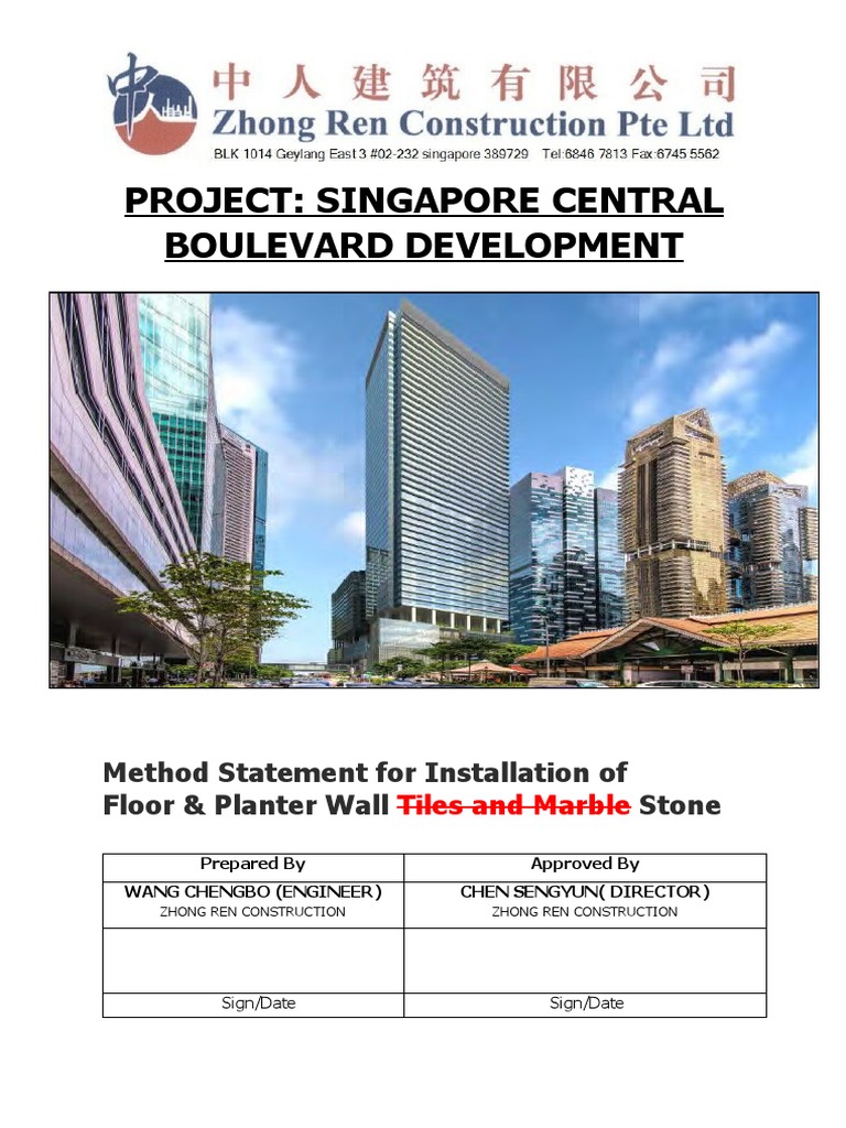 MOS For Floor & Planter Wall Tiles Installatoin - SCBD | PDF | Tile ...