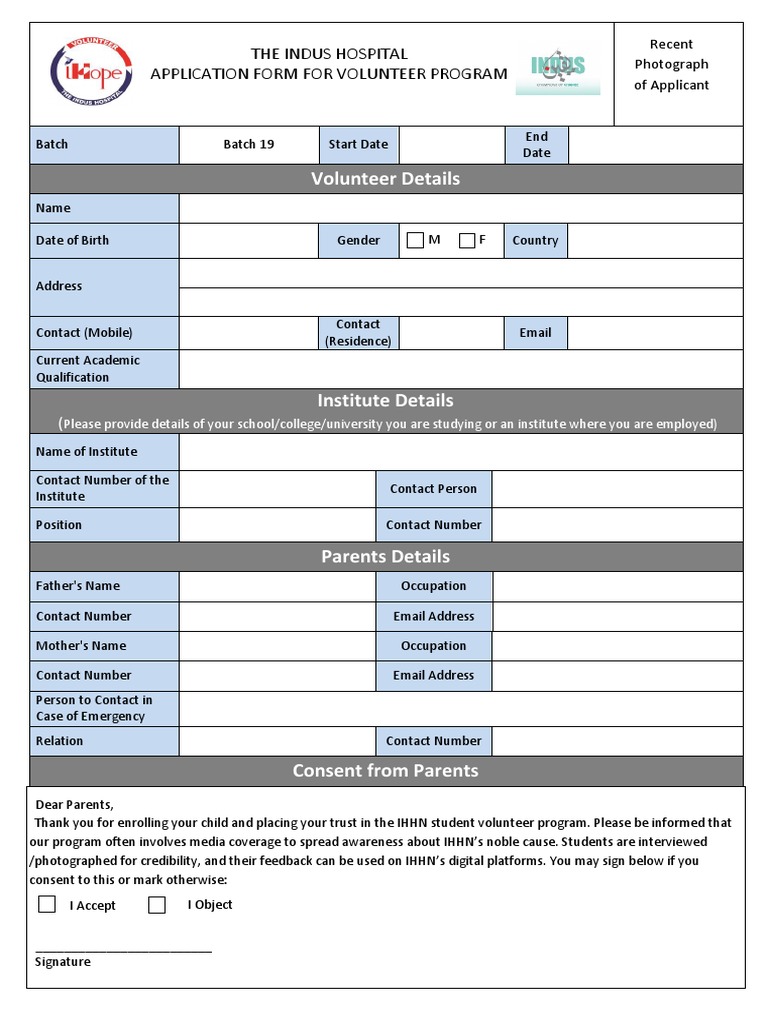 I-Hope SVTP Form | PDF