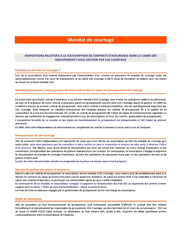 CGV Lsa Courtage | PDF