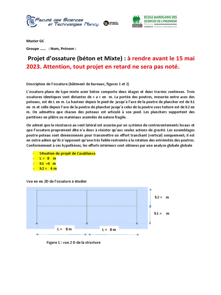 Exemple de Calcul de La Largeur Efficace Projet EMSI | PDF