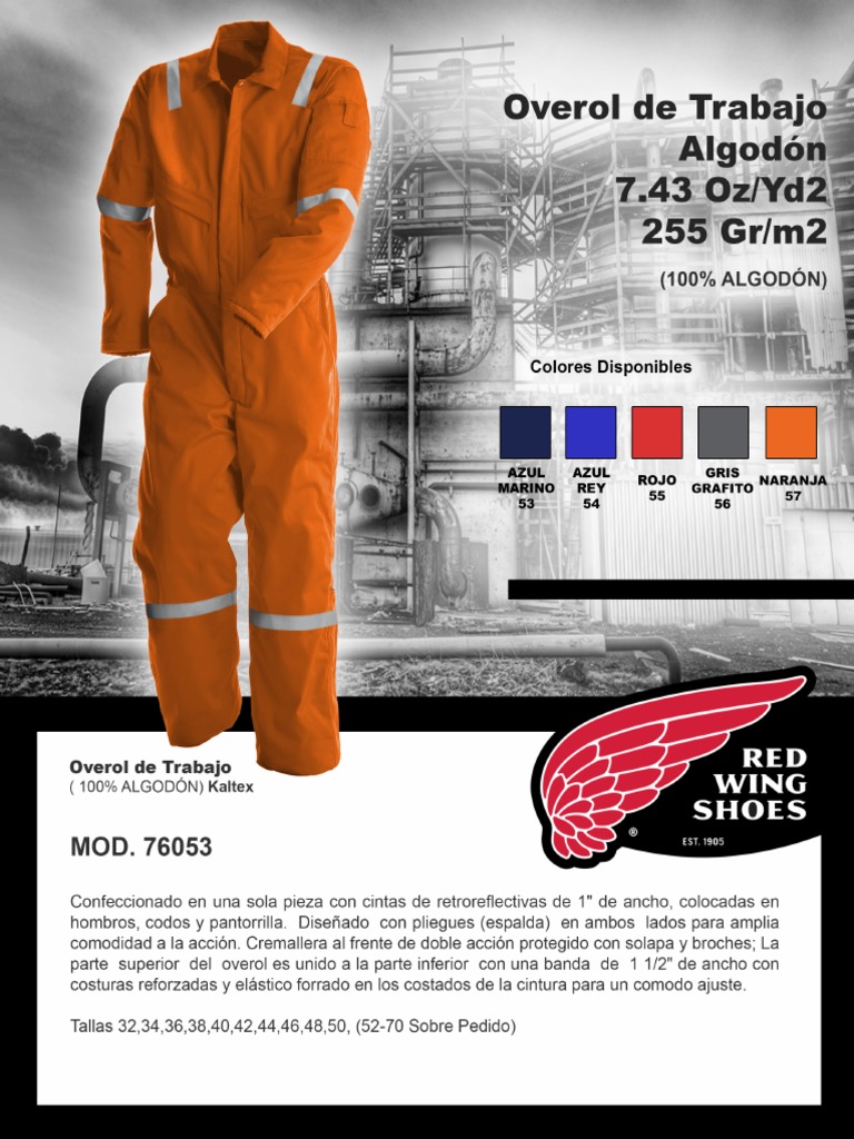 76053-Overol 100% Algodon Red Wing | PDF
