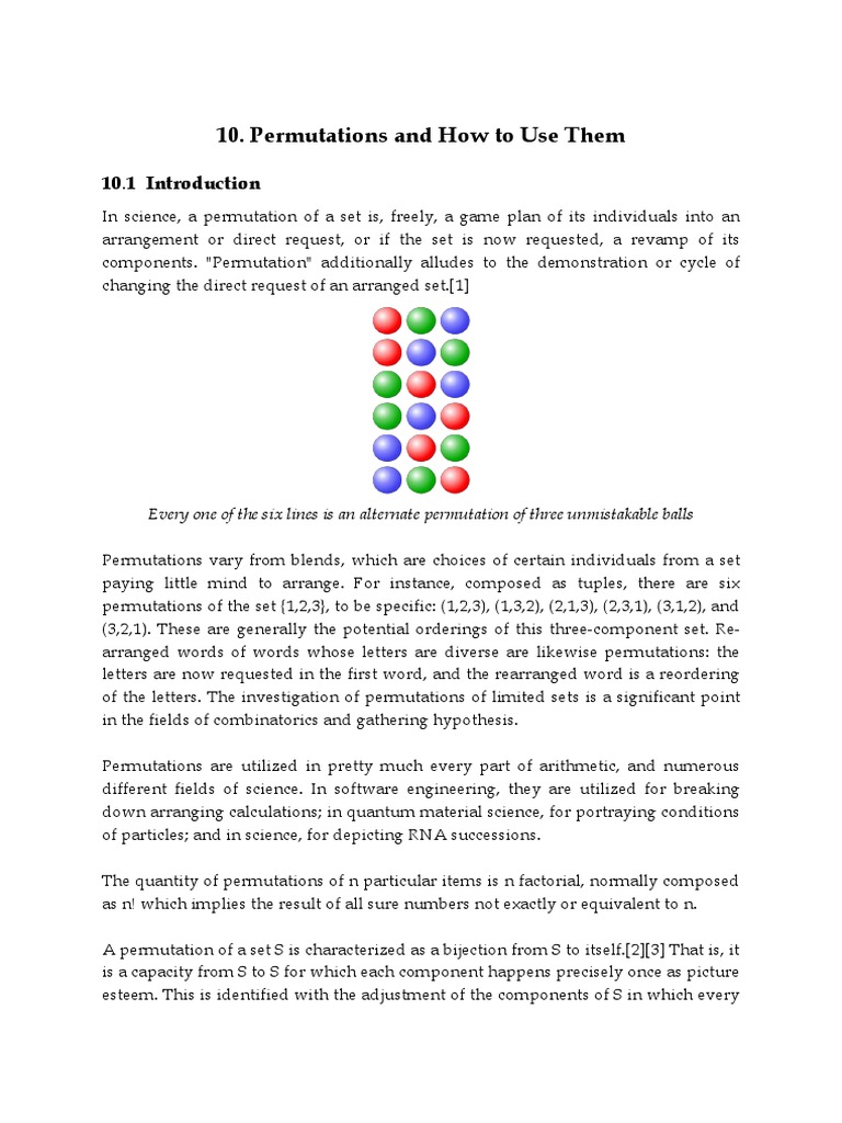 Permutations And How To Use Them Pdf Permutation Mathematics