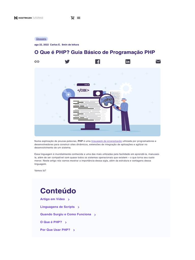 O Que É PHP? Guia Básico de Programação PHP | PDF | Php | Linguagem de ...