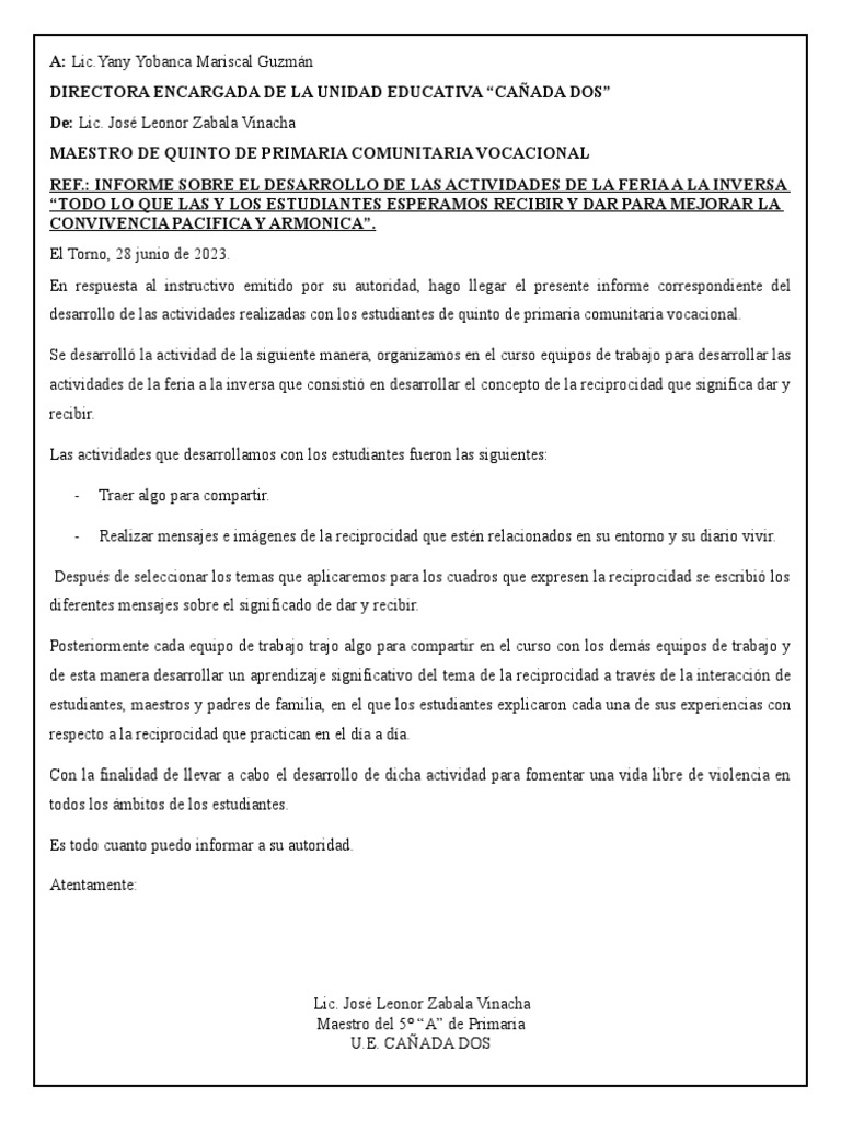 Informe Dar y Recibir 2023.... | PDF