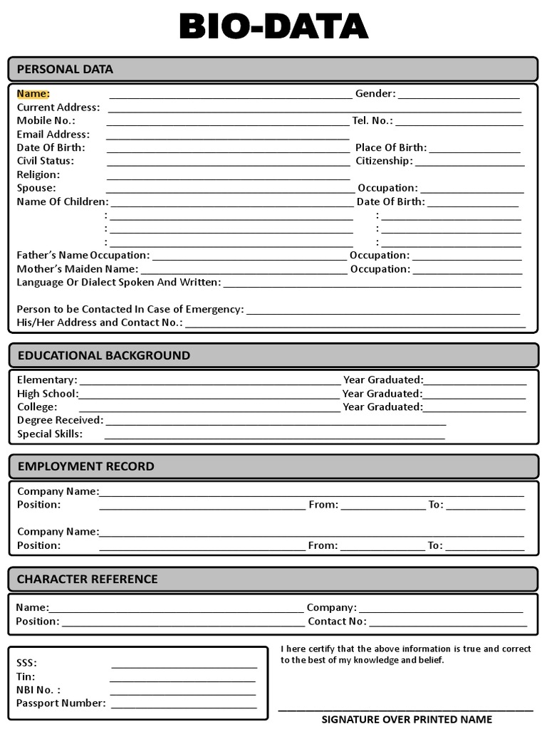 Bio Data | Download Free PDF | Human Communication | Linguistics