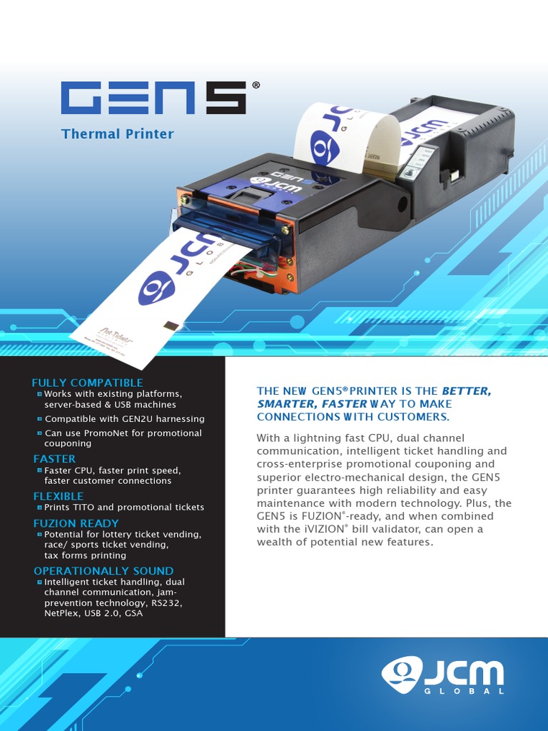 JCM Gobal Gen5 | PDF | Printer (Computing) | Usb