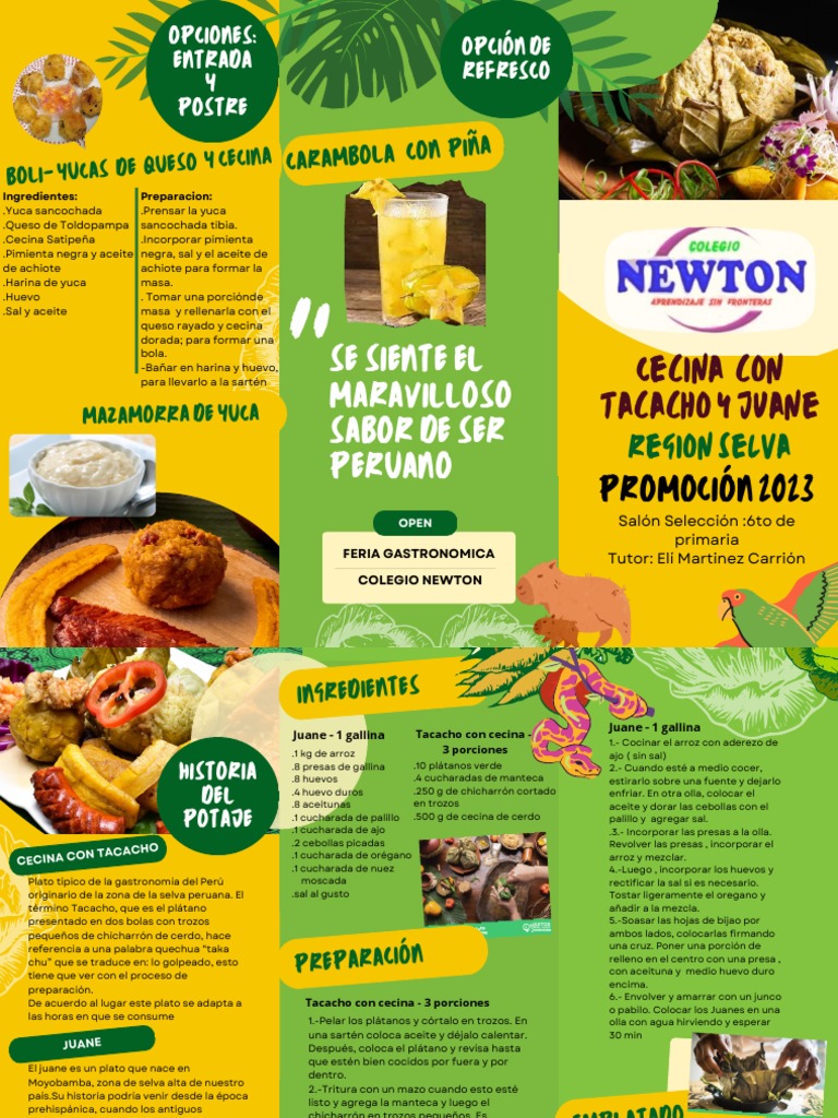 Triptico - Selva Peruana | PDF | Alimentos | Cocina europea