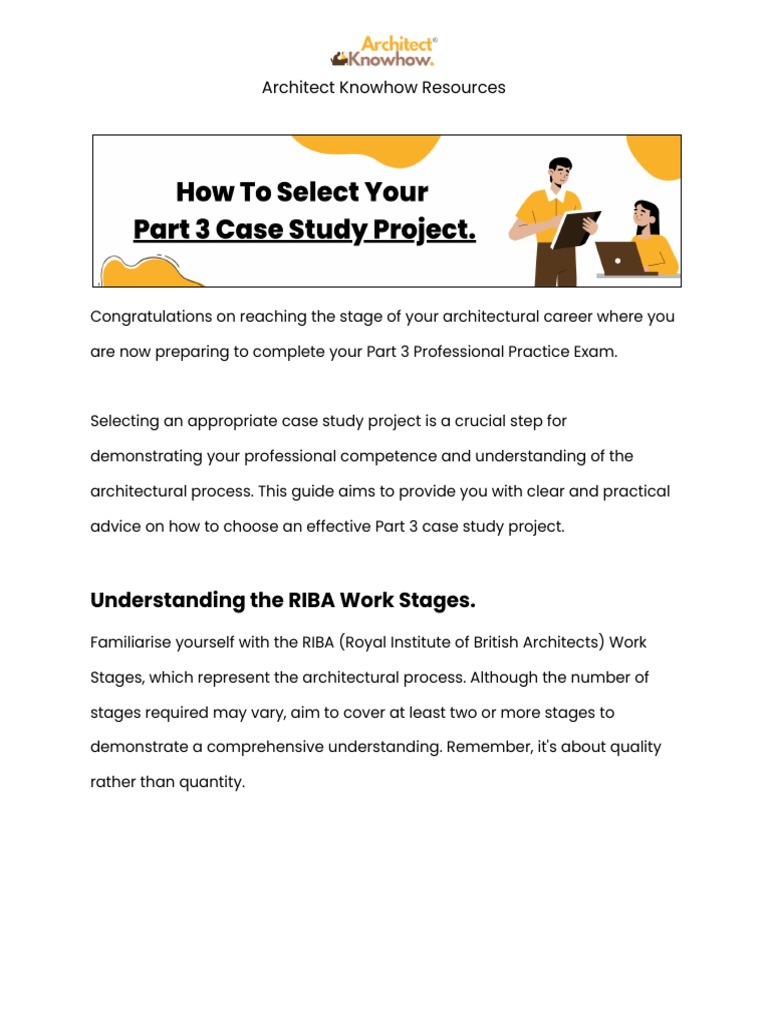 Selecting Part 3 Case Study Projects | PDF | Architect | Project Management